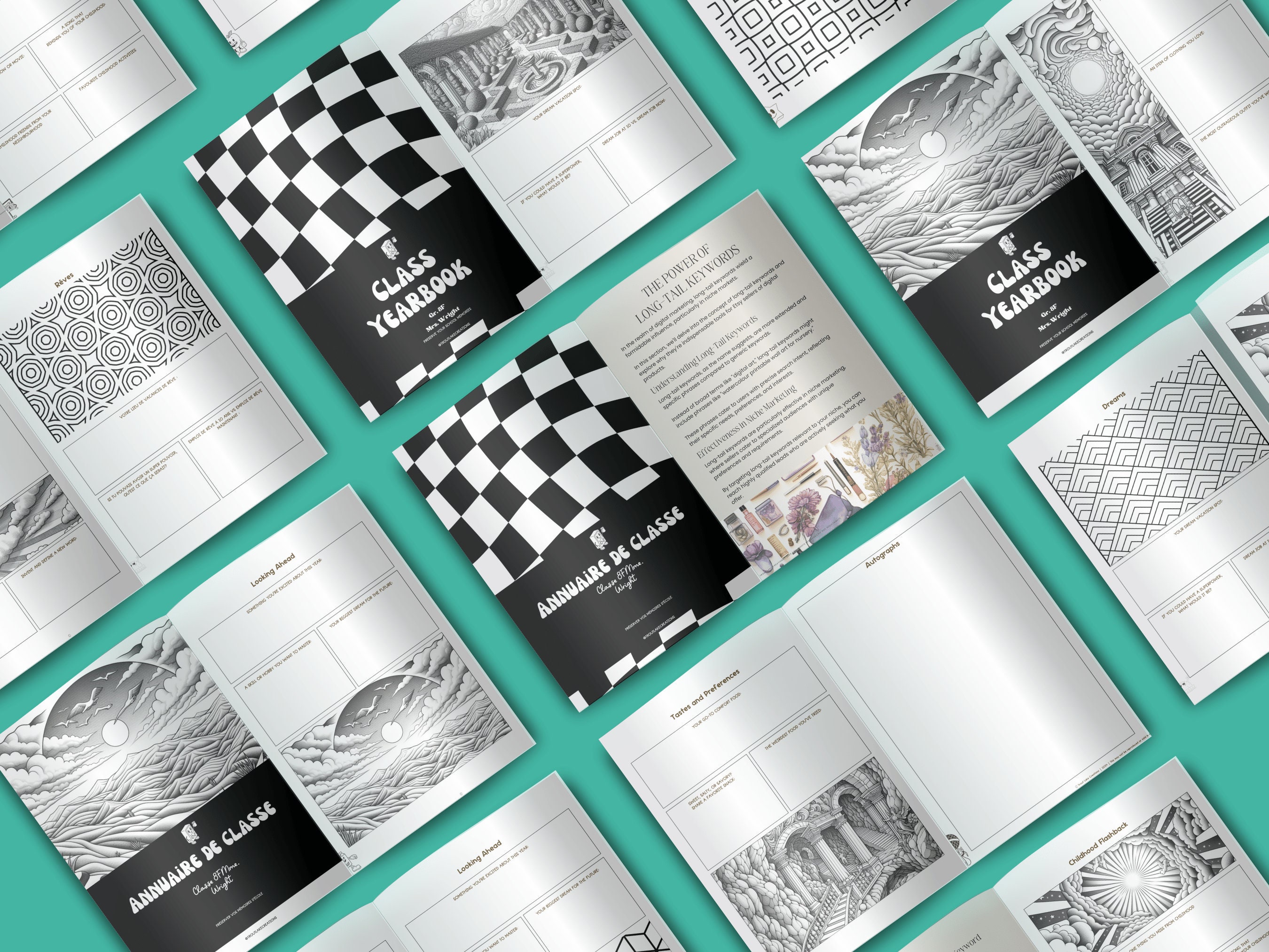 Editable Class Yearbook - Etsy