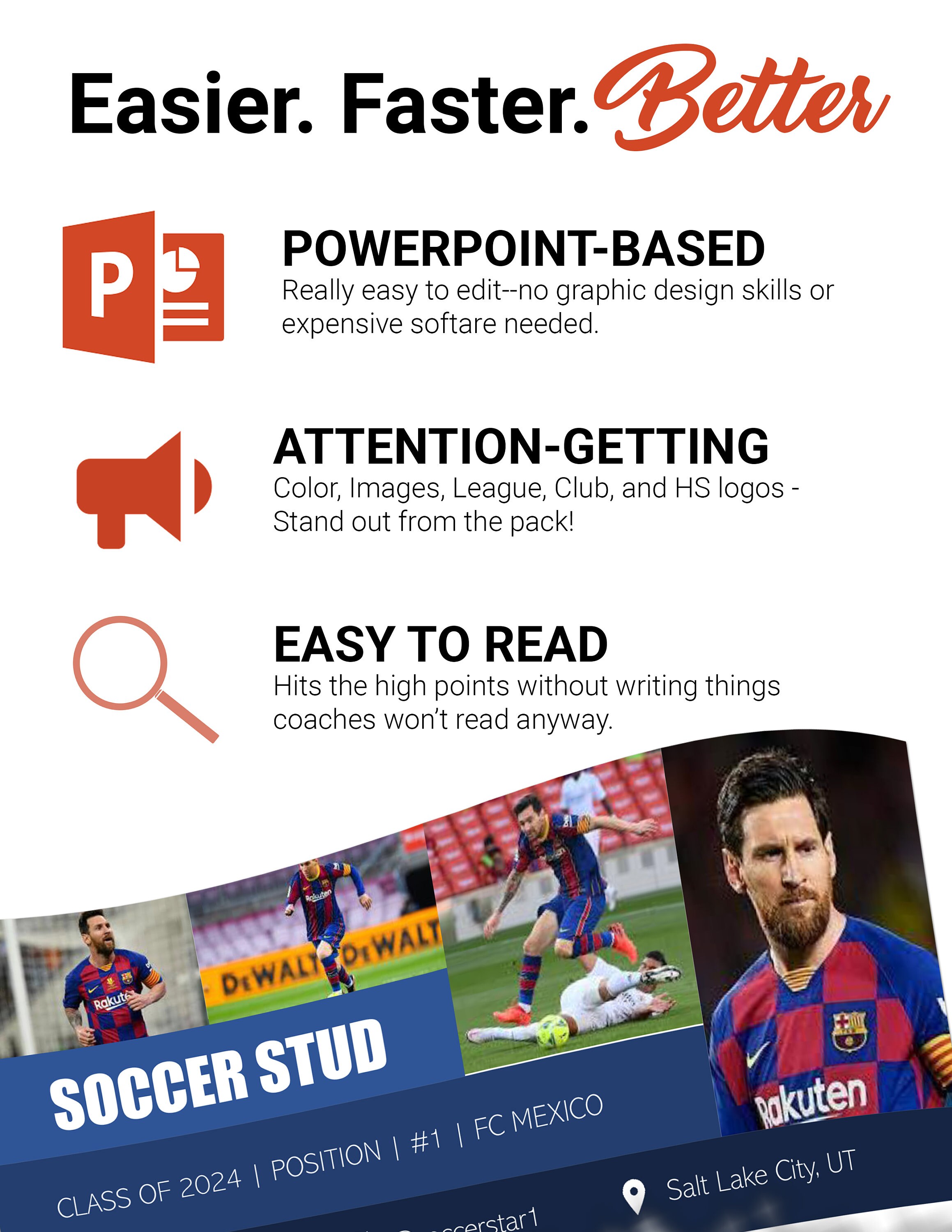 Soccer Player Profile Template | Etsy