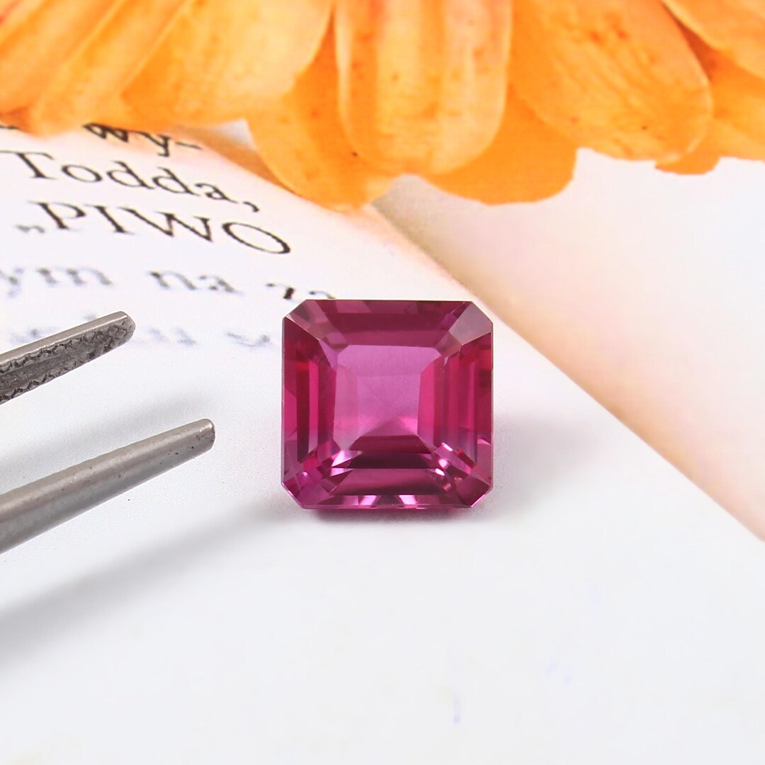 AAA 9.80X9.80 MM Bio Color Ceylon Blue Pink Sapphire Loose Square Cut ...