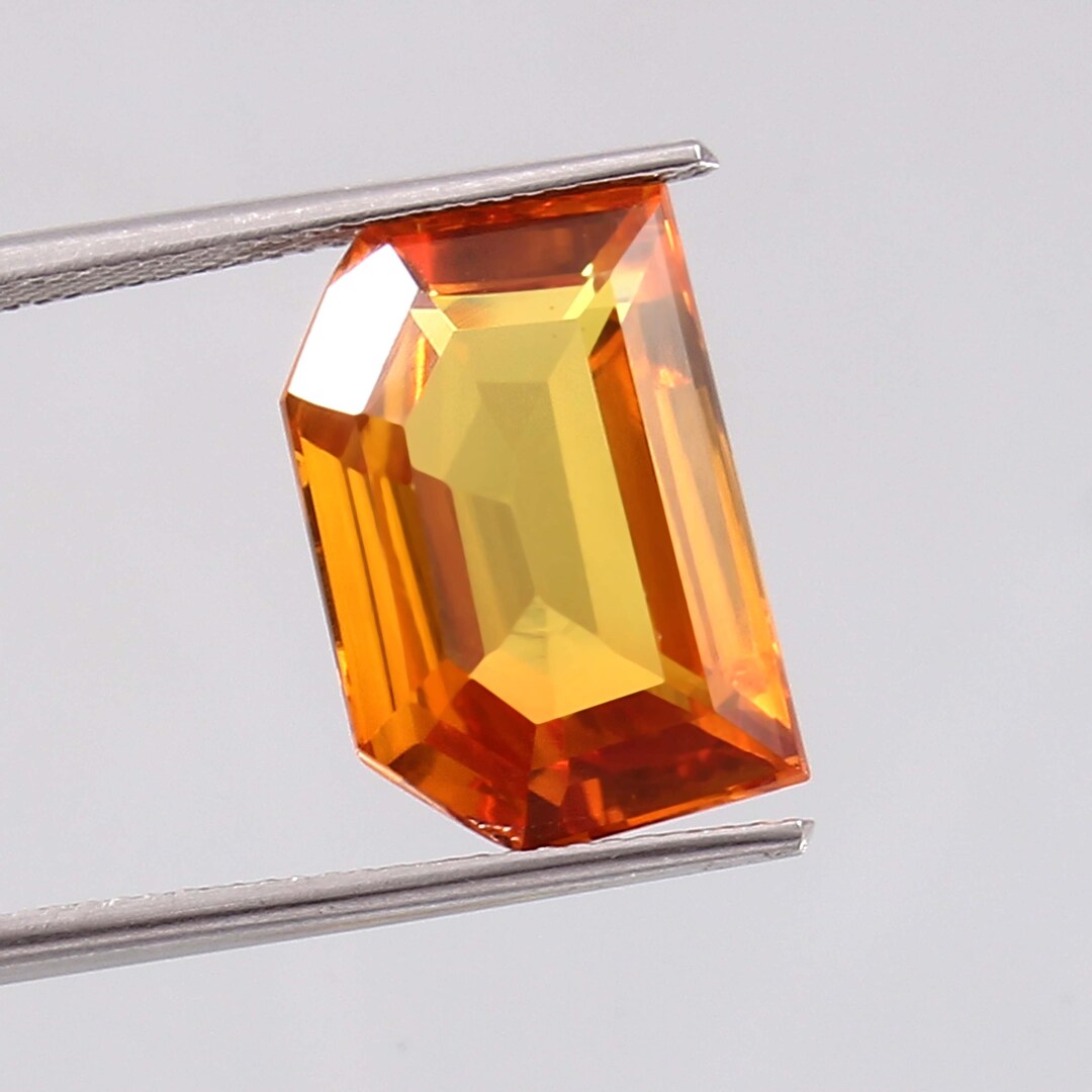 12.70 .ct Fine Quality Ceylon Fanta Orange SAPPHIRE Fancy Gemstone Cut ...