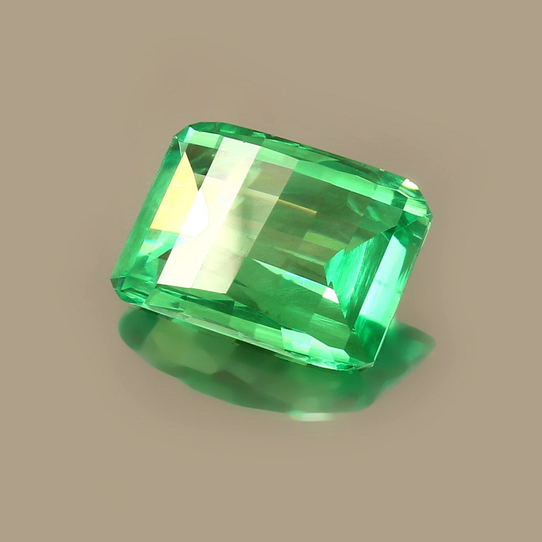 AAA Flawless Ceylon Green Spinel Loose Radiant Gemstone Cut, Excellent ...