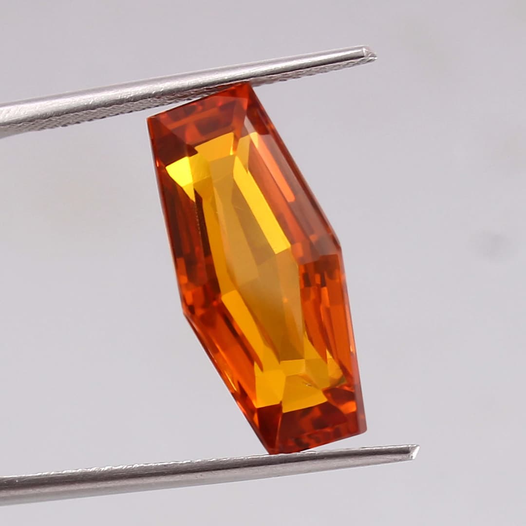 13.35 .ct Fine Quality Ceylon Fanta Orange SAPPHIRE Fancy Gemstone Cut ...