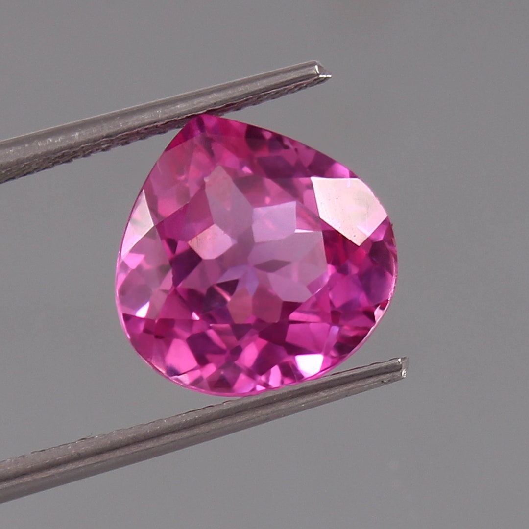 AAA 6 Ct Flawless Ceylon Heart Shape Cut Pink Sapphire Loose Gemstone ...