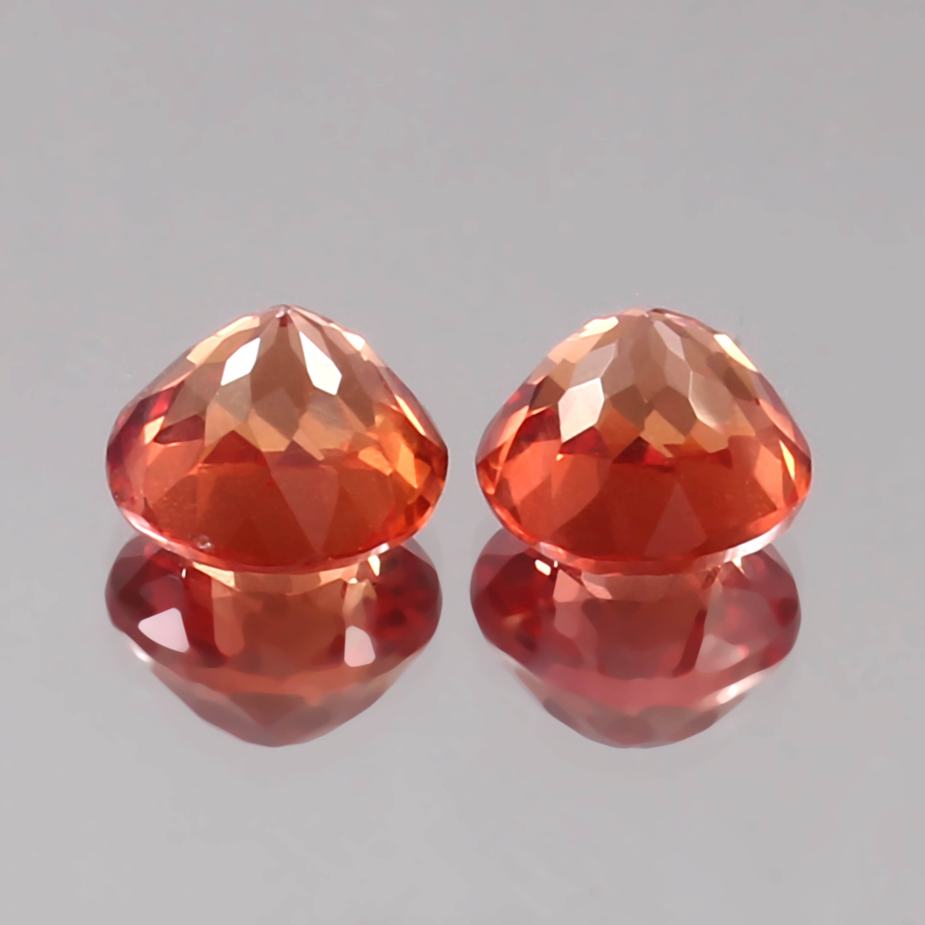 Ceylon Peach Pink Padparadscha Sapphire Pair Loose Round Cut Gemstone ...
