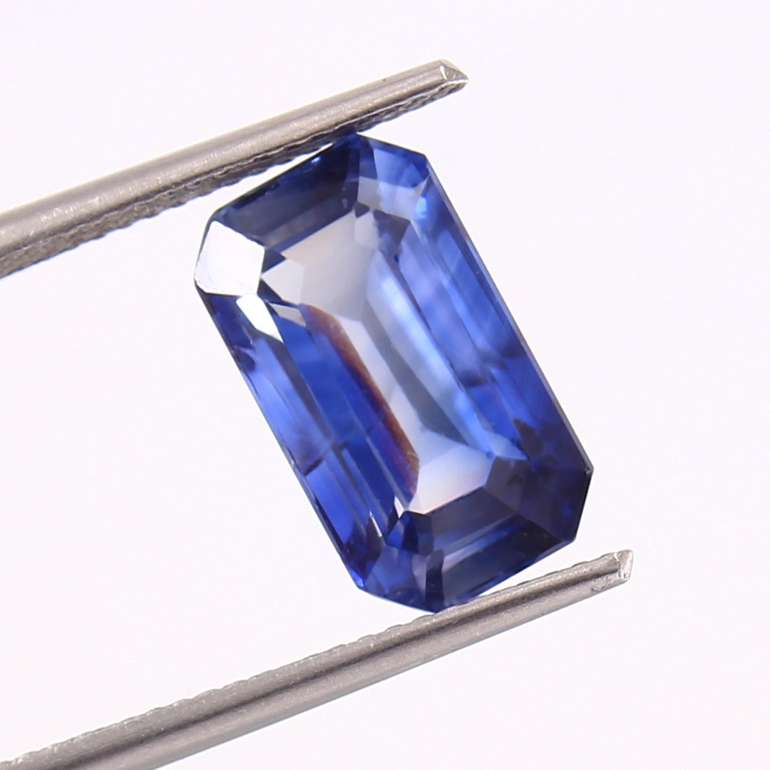 6 .ct Rare Flawless Royal Blue Sapphire Loose Radiant Cut Gemstone ...