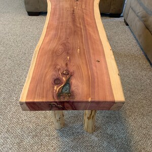 Cedar Coffee Table/ Live Edge Coffee Table/ Red Cedar End Table/ Live ...