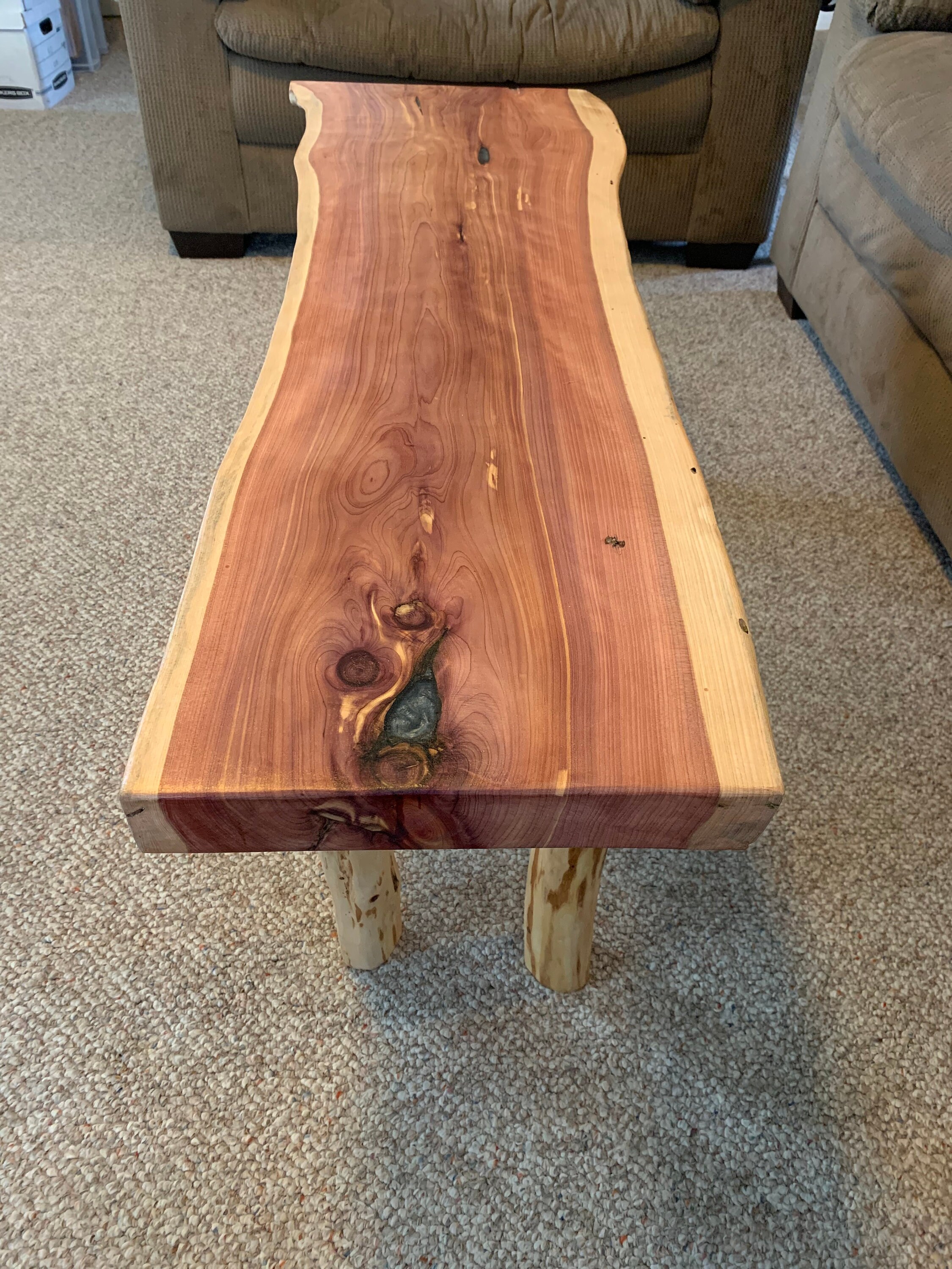 Cedar Coffee Table/ Live Edge Coffee Table/ Red Cedar End Table/ Live Edge Table/ Coffee Table ...