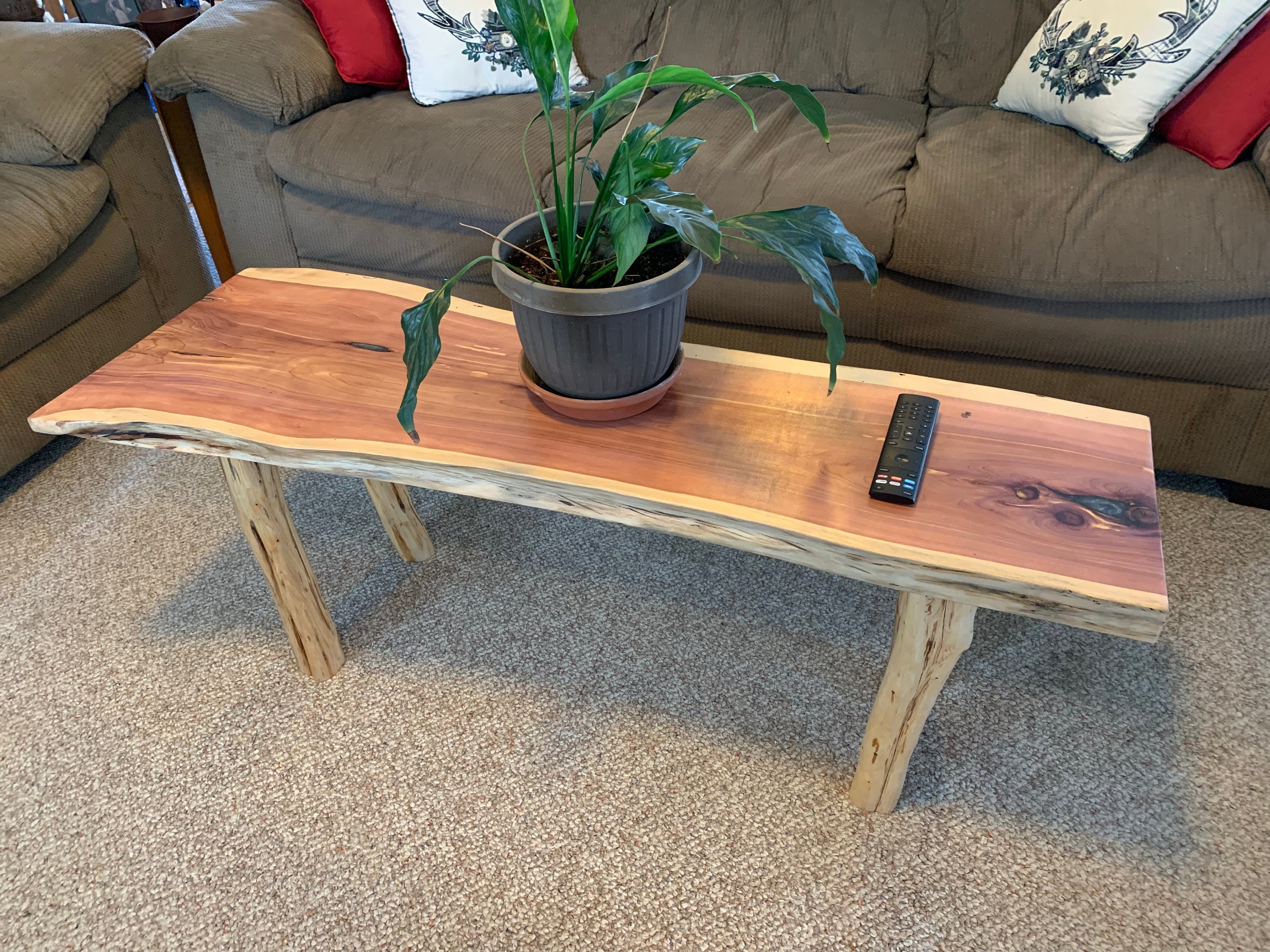 Cedar Coffee Table/ Live Edge Coffee Table/ Red Cedar End Table/ Live Edge Table/ Coffee Table ...