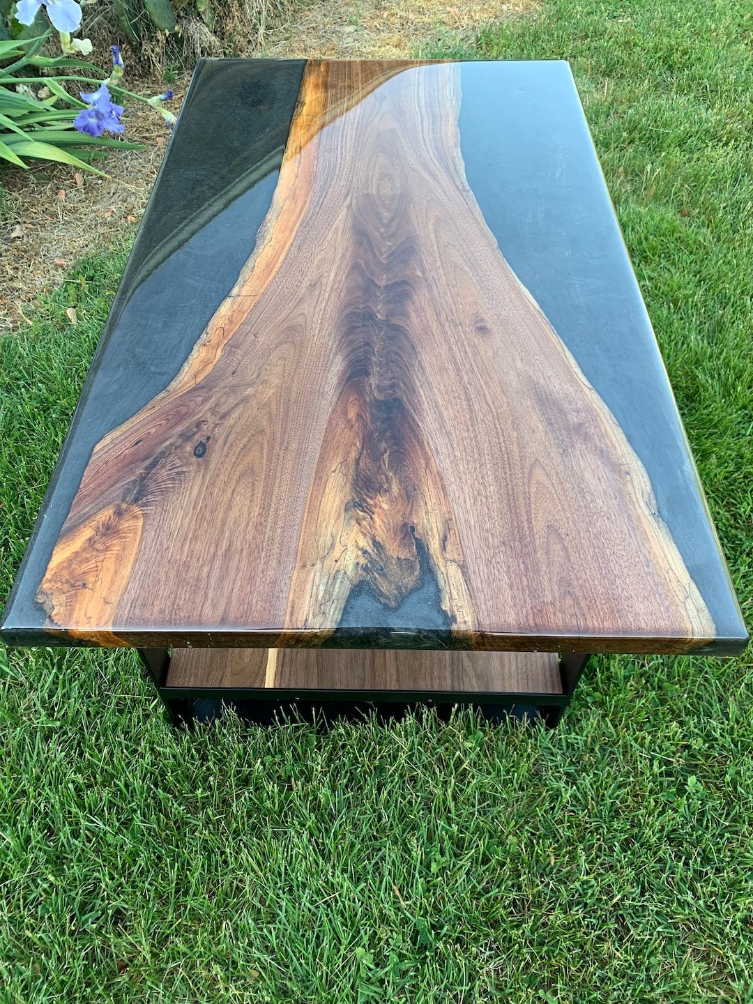 Epoxy River Table/ Coffee Table/ River Epoxy End Table/ Walnut End ...