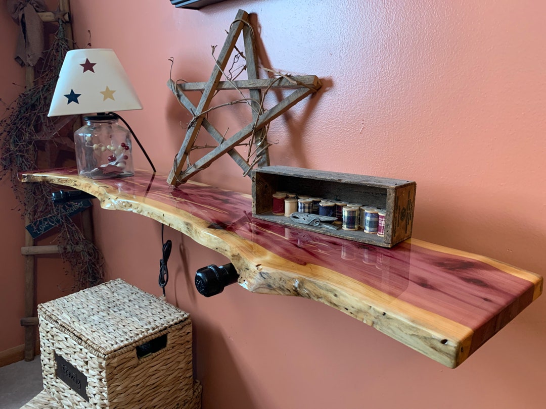 Live Edge Shelf Solid Red Cedar Rustic Edge Shelf Gift/ Rustic Home ...