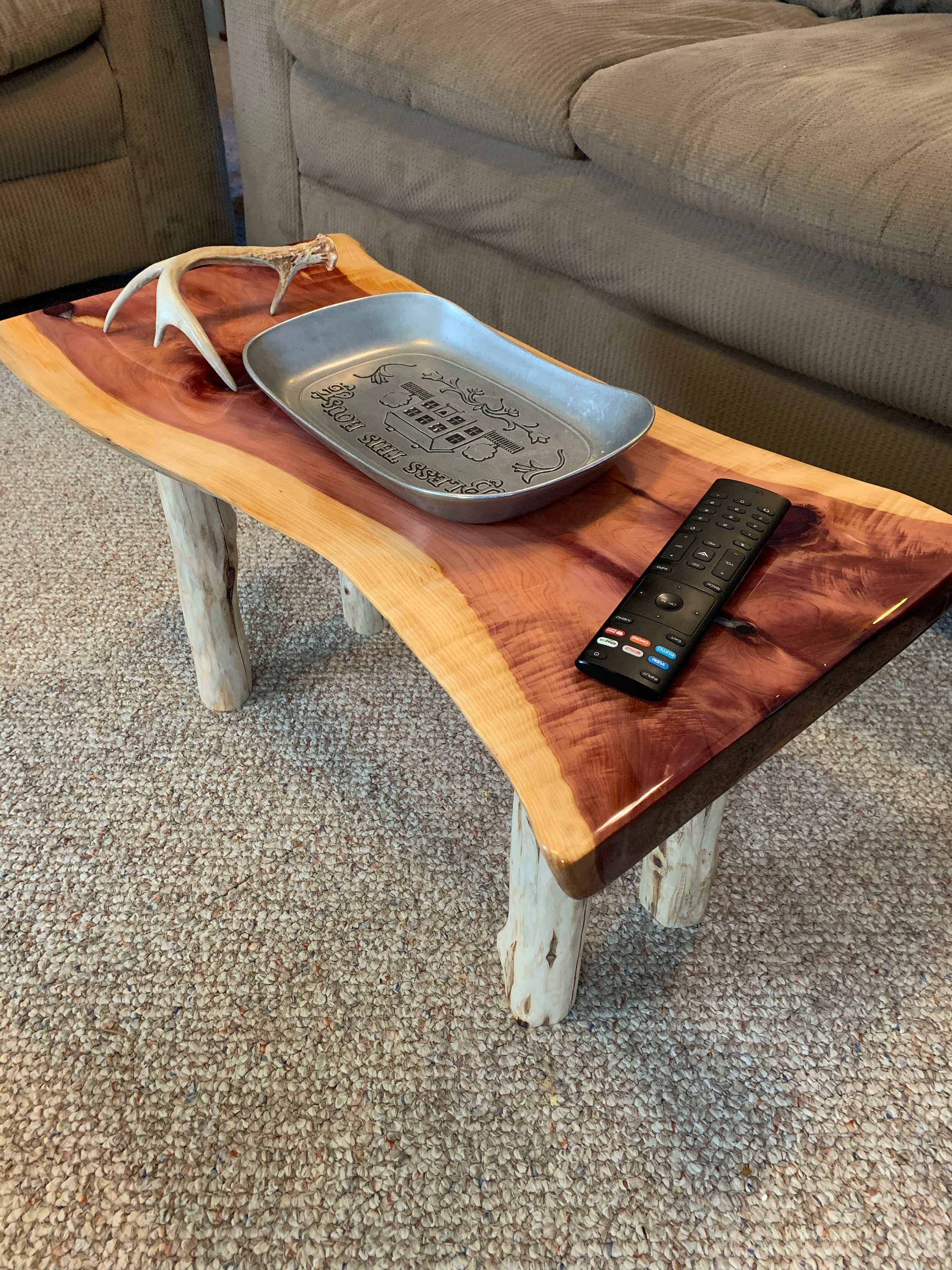 Cedar Coffee Table/ Live Edge Coffee Table/ Red Cedar End Table/ Live Edge Table/ Coffee Table ...