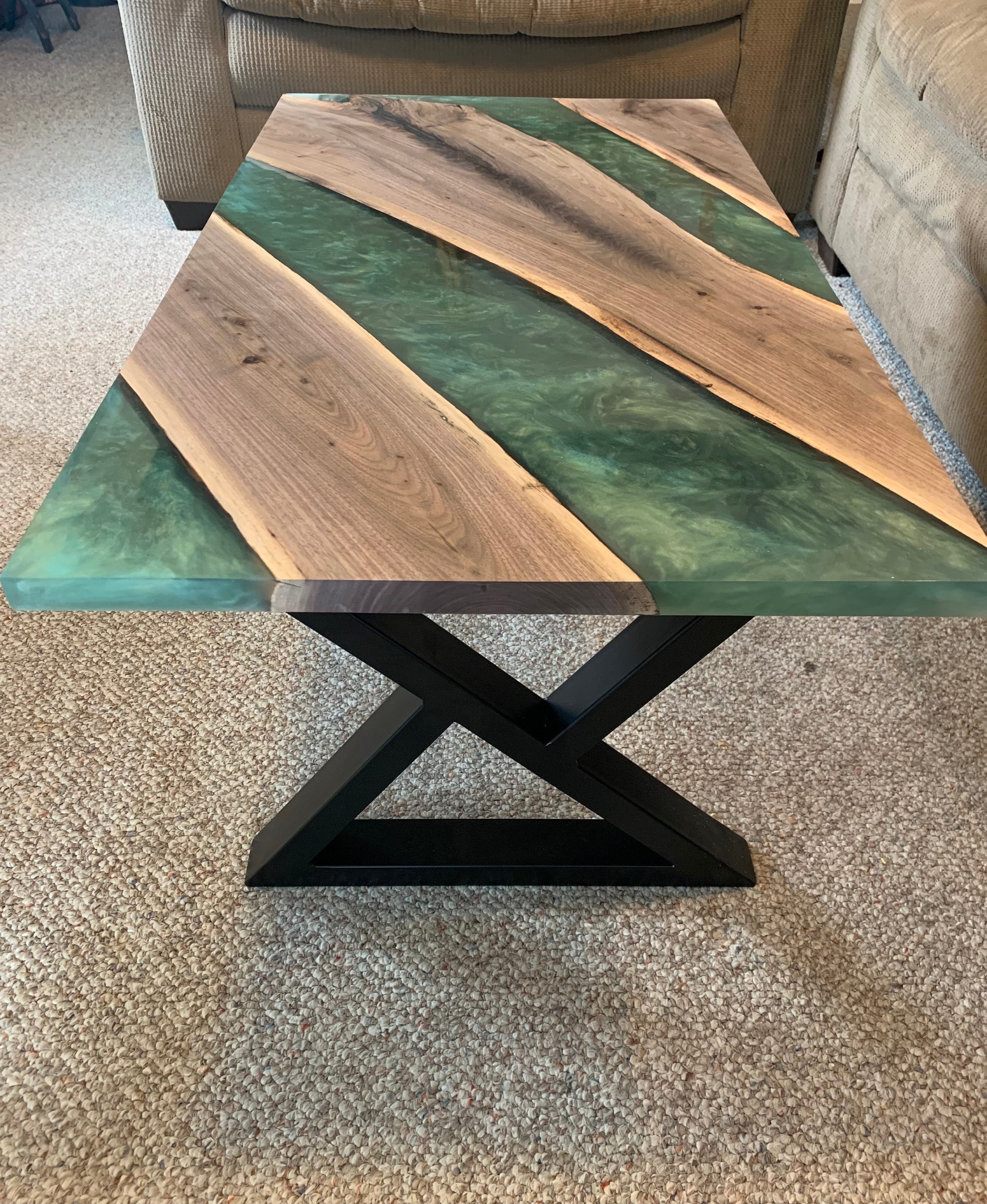 Epoxy River Table/ Coffee Table/ River Epoxy End Table/ Walnut - Etsy