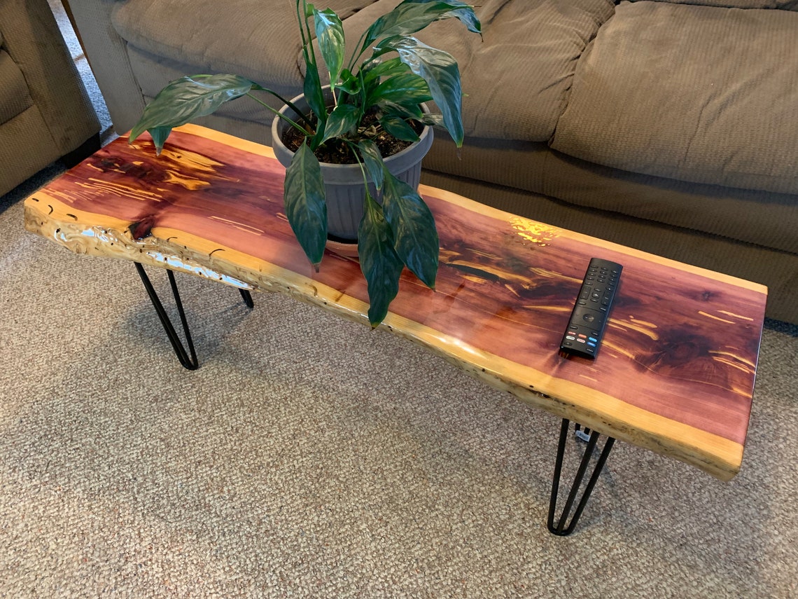 Cedar Coffee Table/ Live Edge Coffee Table/ Red Cedar End - Etsy