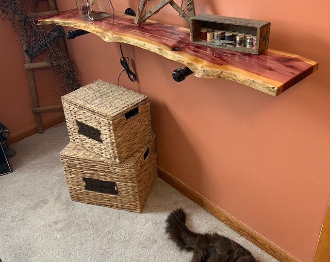 Floating Shelf | Cedar Shelf | Live Edge Shelf | Solid Red Cedar ...