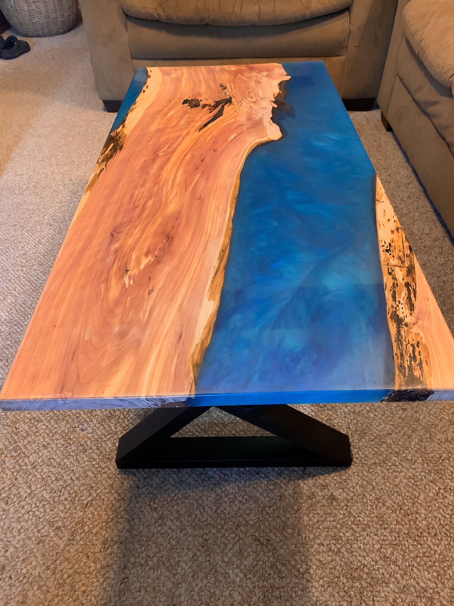 Epoxy River Table/ Cedar Table/ Epoxy Cedar Table/ Cedar Coffee Table ...