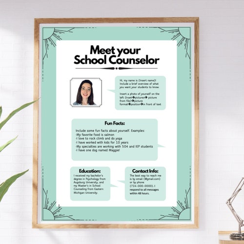 Meet Your School Counselor Template: Editable Microsoft Word - Etsy