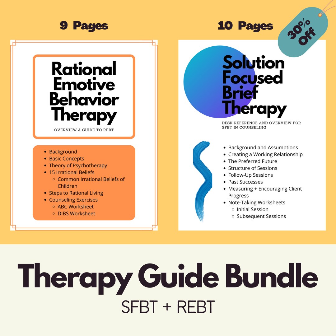 Therapy Guide Bundle | SFBT, REBT Overviews and Guides, Therapy ...