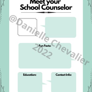 Meet Your School Counselor Template: Editable Microsoft Word, Instant ...