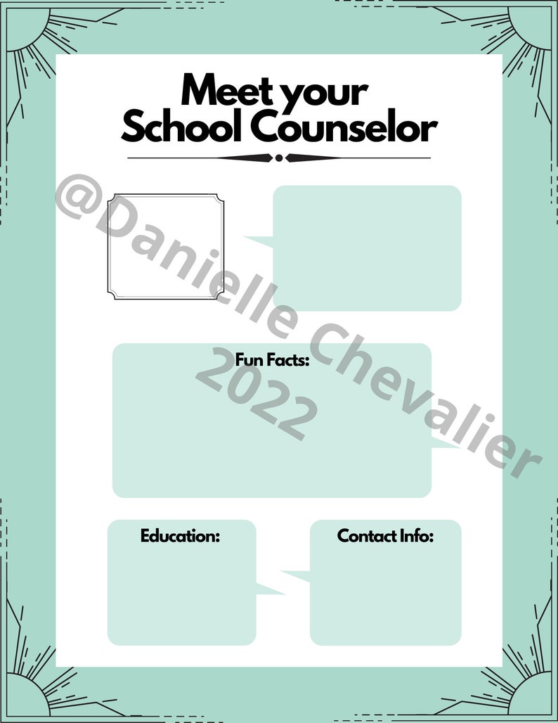 Meet Your School Counselor Template: Editable Microsoft Word, Instant ...