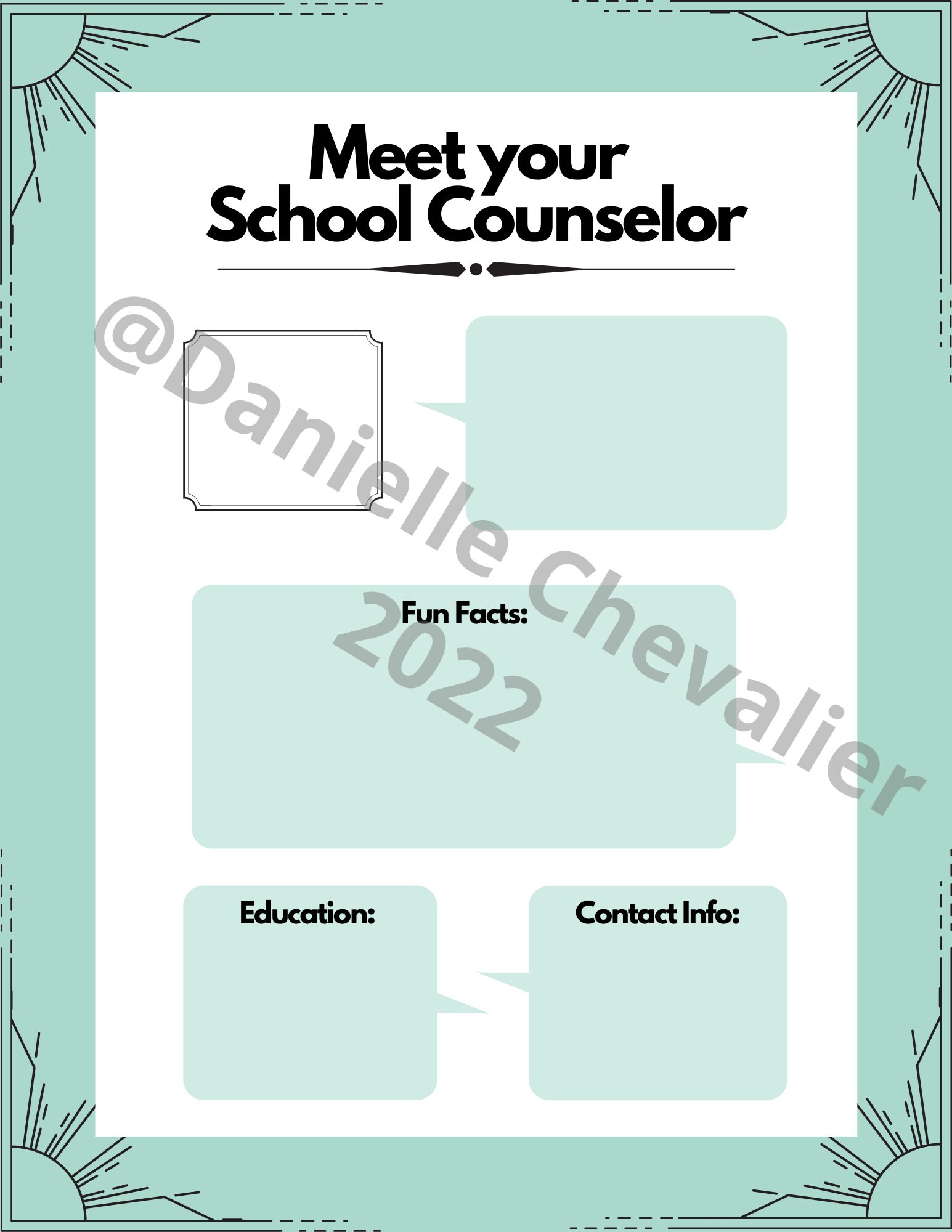 Meet Your School Counselor Template: Editable Microsoft Word, Instant ...