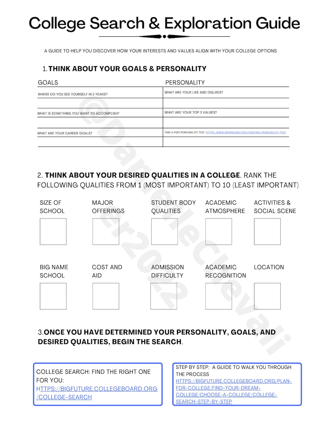 Ultimate College Application Planner and Checklist - Etsy