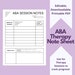 ABA Therapy Notes | Behavior Technician, Behavior Analyst Note Sheets ...