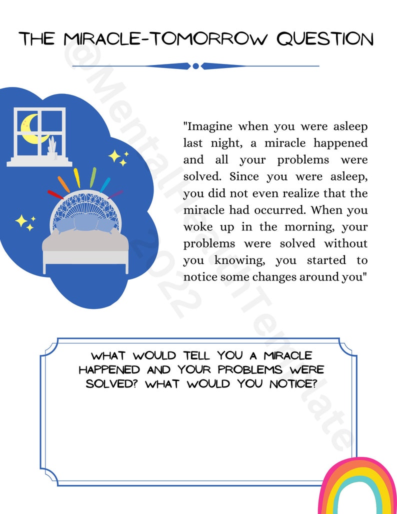 Solution Focused Brief Therapy Worksheet Bundle Child SFBT Therapy ...