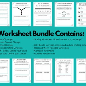 Motivational Interviewing Worksheet Bundle | Adult + Teen MI Therapy ...