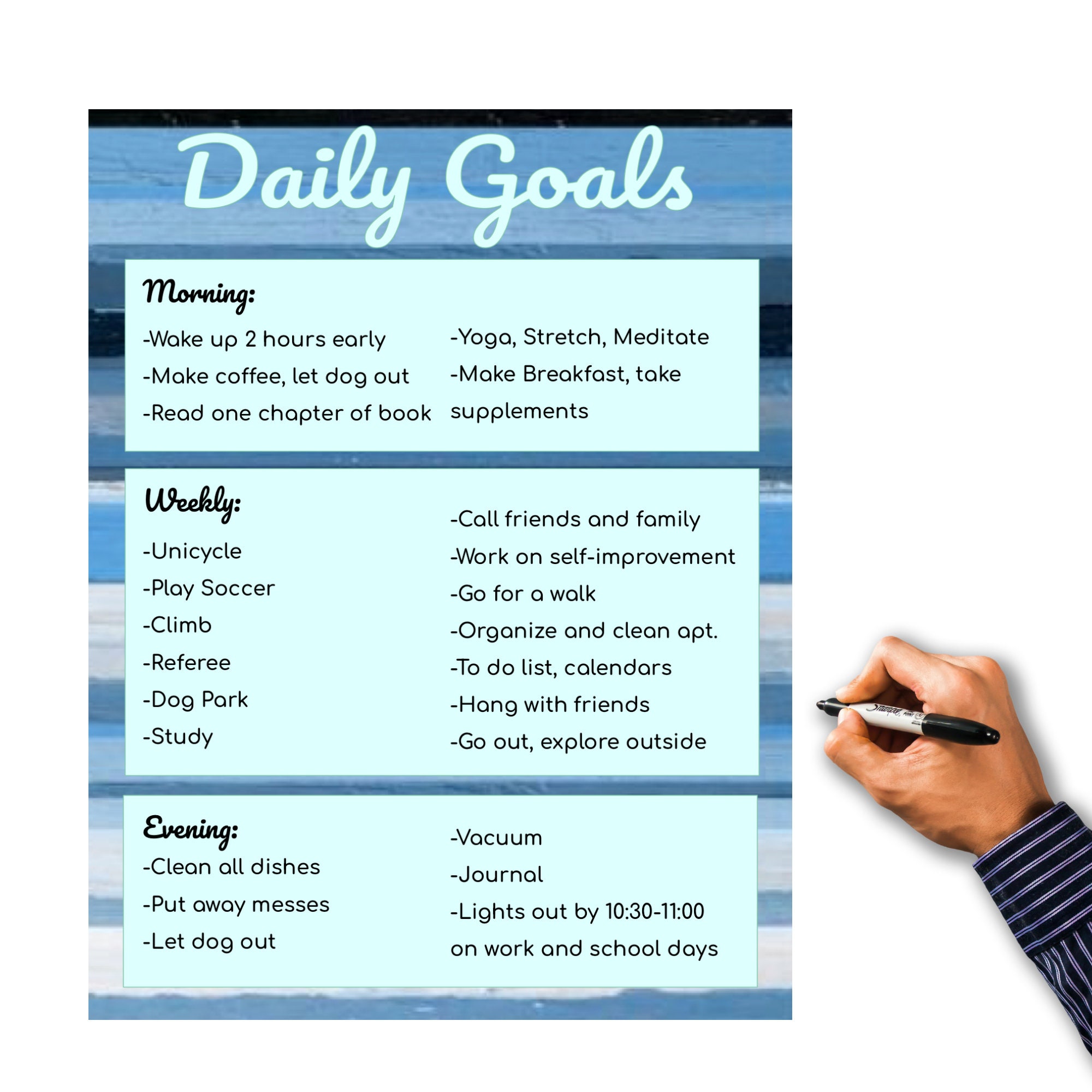 Daily Goals Planner Template - Etsy