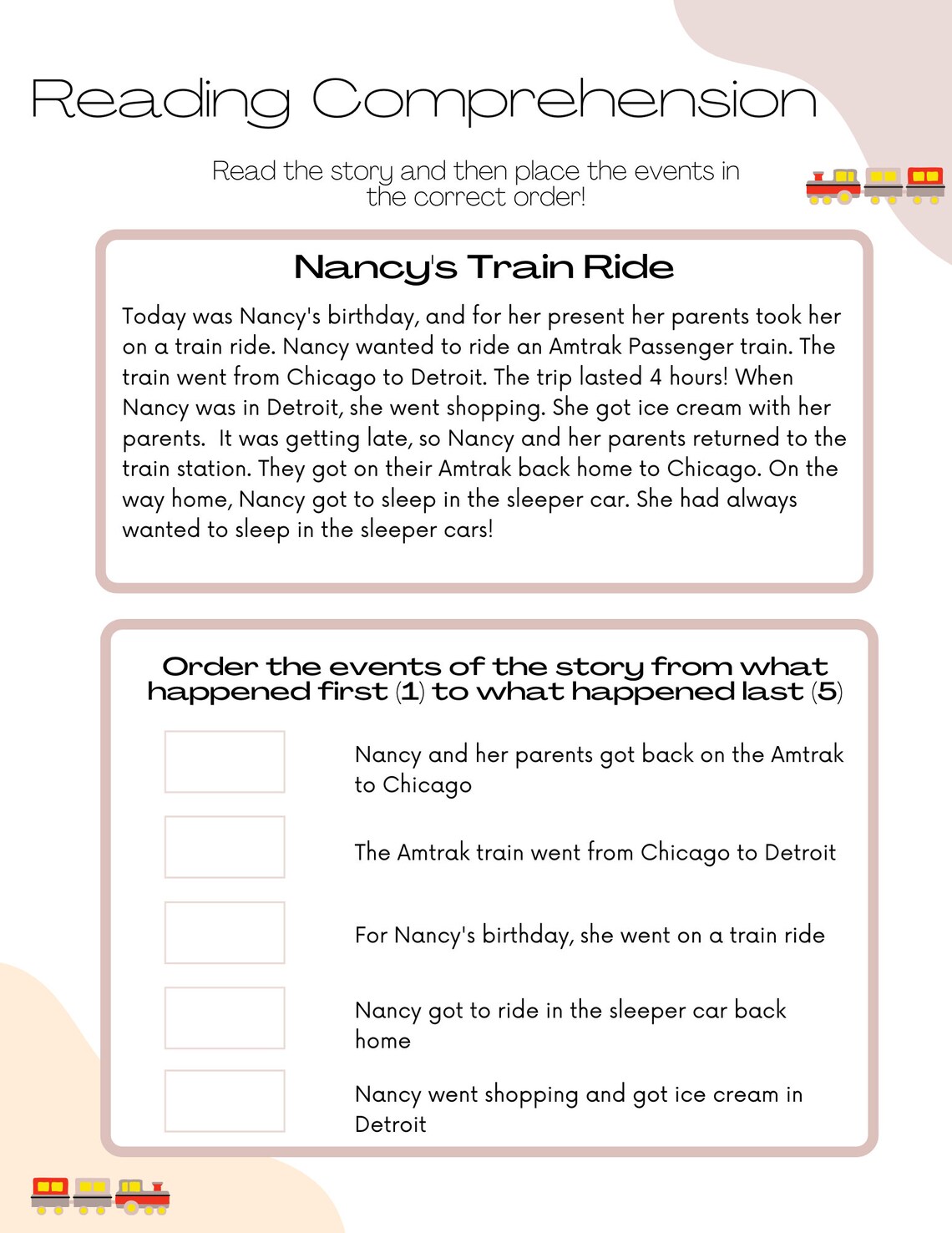 Printable Reading Comprehension Question Worksheets for Kids - Etsy