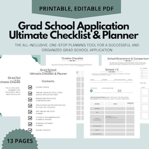 Ultimate Grad School Application Checklist and Planner | Printable ...