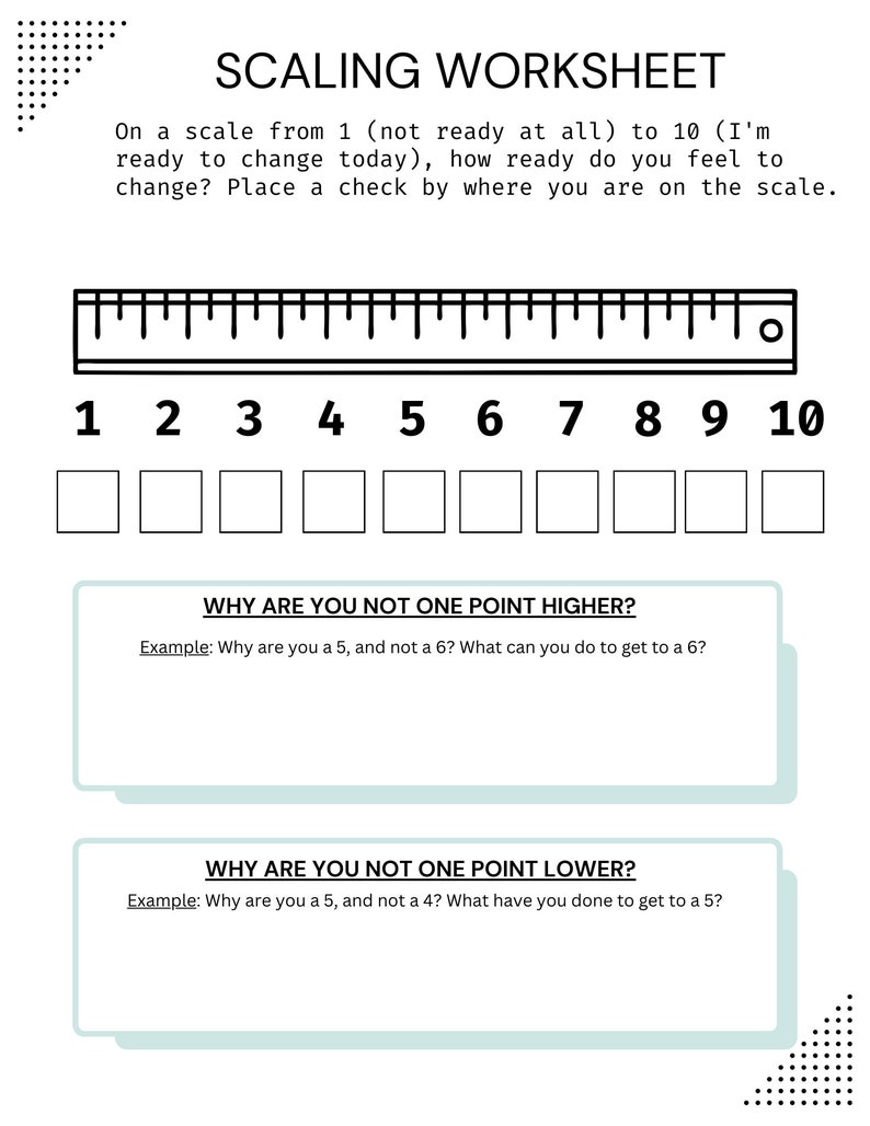 Motivational Interviewing Worksheet Bundle Adult Mi Therapy Etsy
