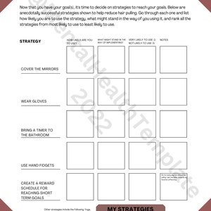 Trichotillomania Therapy Journal, Planner, Workbook, and Tracker: Hair ...