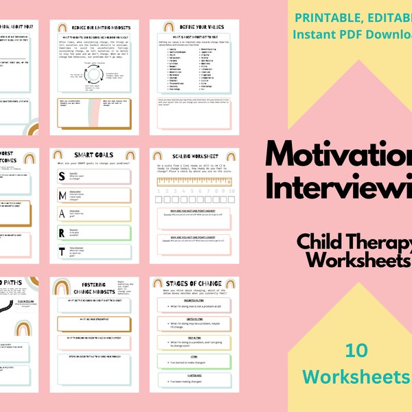 Motivational Interviewing Worksheets - Etsy