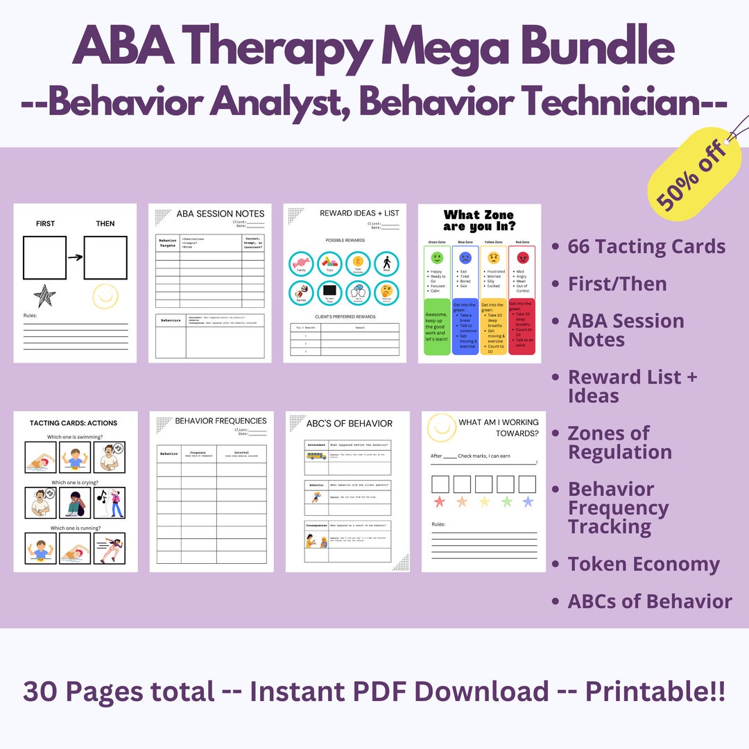 ABA Therapy Bundle | Behavior Analyst, Behavior Technician Worksheets ...