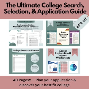 Ultimate College Search, Exploration, Selection, & Application Planner ...
