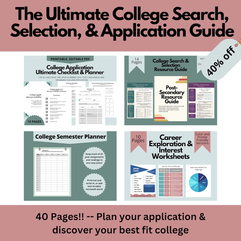Ultimate College Search, Exploration, Selection, & Application Planner ...