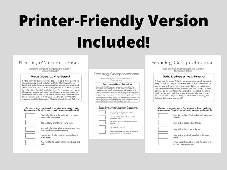 Printable Reading Comprehension Question Worksheets for Kids | 10 ...