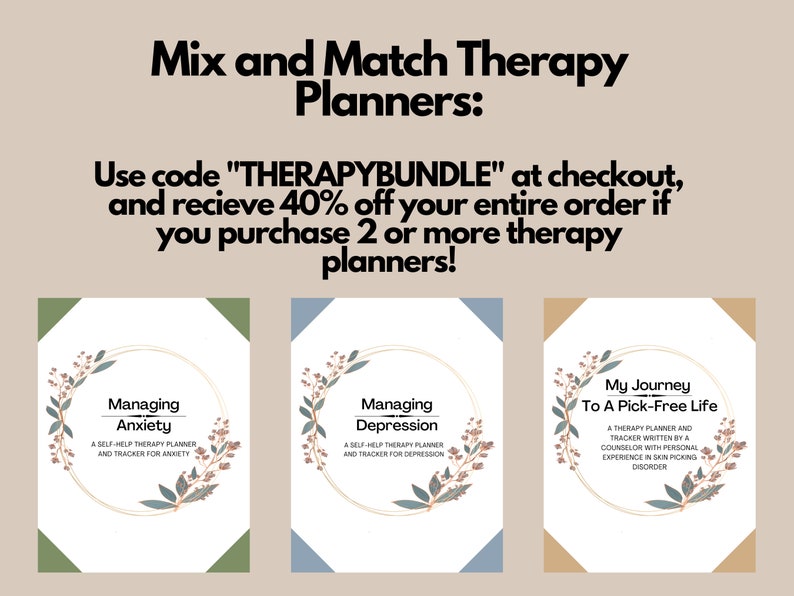 Skin Picking Therapy Journal, Planner, Workbook, and Tracker ...