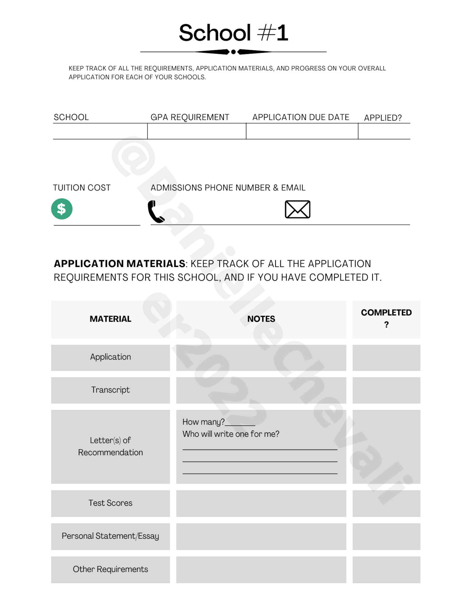 Ultimate College Application Planner and Checklist | Printable ...
