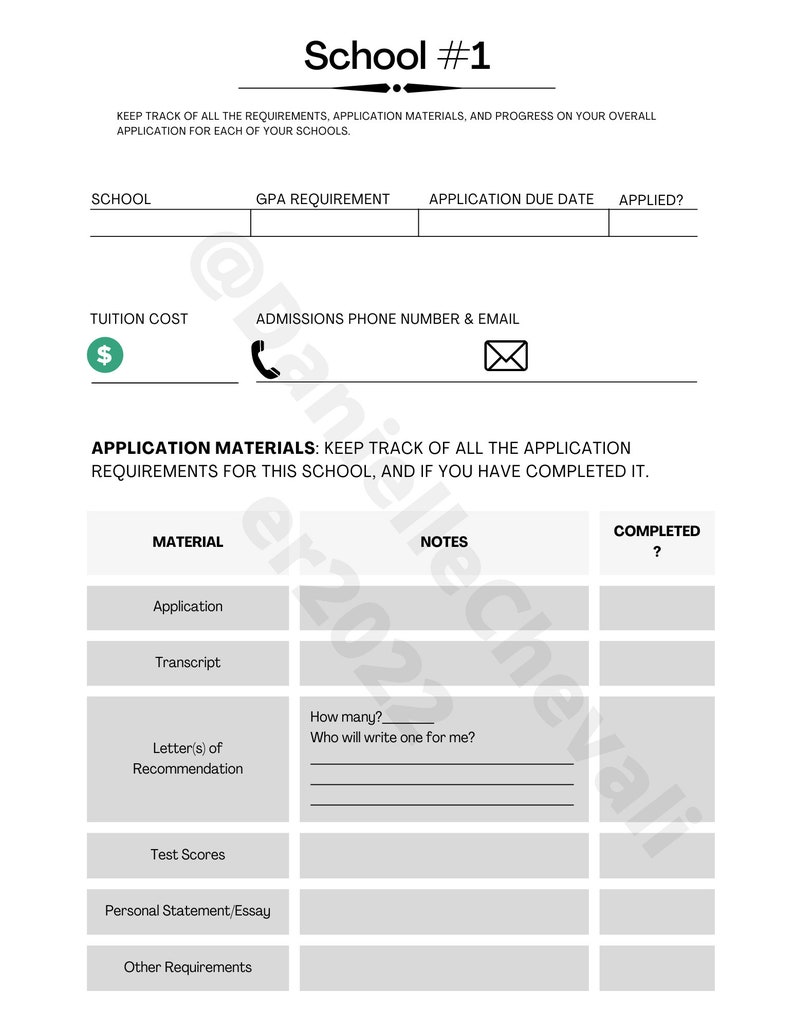 Ultimate College Application Planner and Checklist | Printable ...