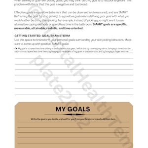 Skin Picking Therapy Journal, Planner, Workbook, and Tracker ...