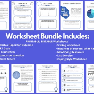 SFBT Worksheets; Solution Focused Brief Therapy Worksheets, Therapy ...