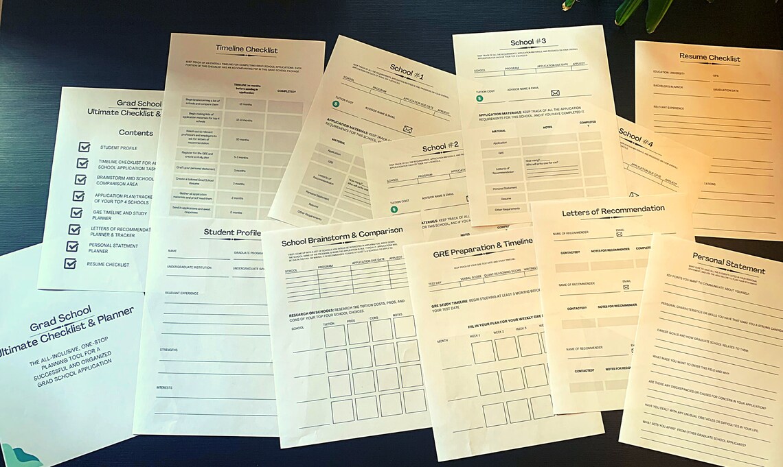 Ultimate Grad School Application Checklist and Planner | Printable ...