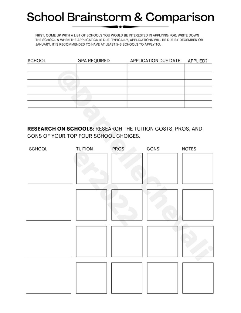Ultimate College Application Planner and Checklist | Printable ...