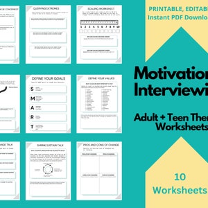 Motivational Interviewing Worksheet Bundle Adult Teen MI - Etsy