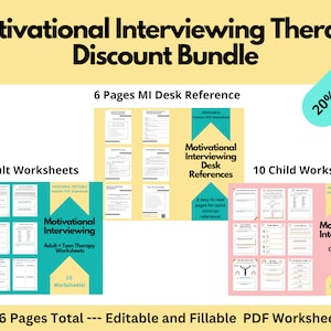 Motivational Interviewing Worksheets Discount Bundle 20 - Etsy