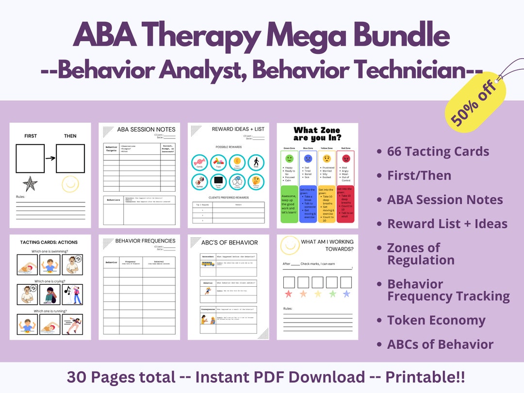 ABA Therapy Bundle Behavior Analyst Behavior Technician - Etsy