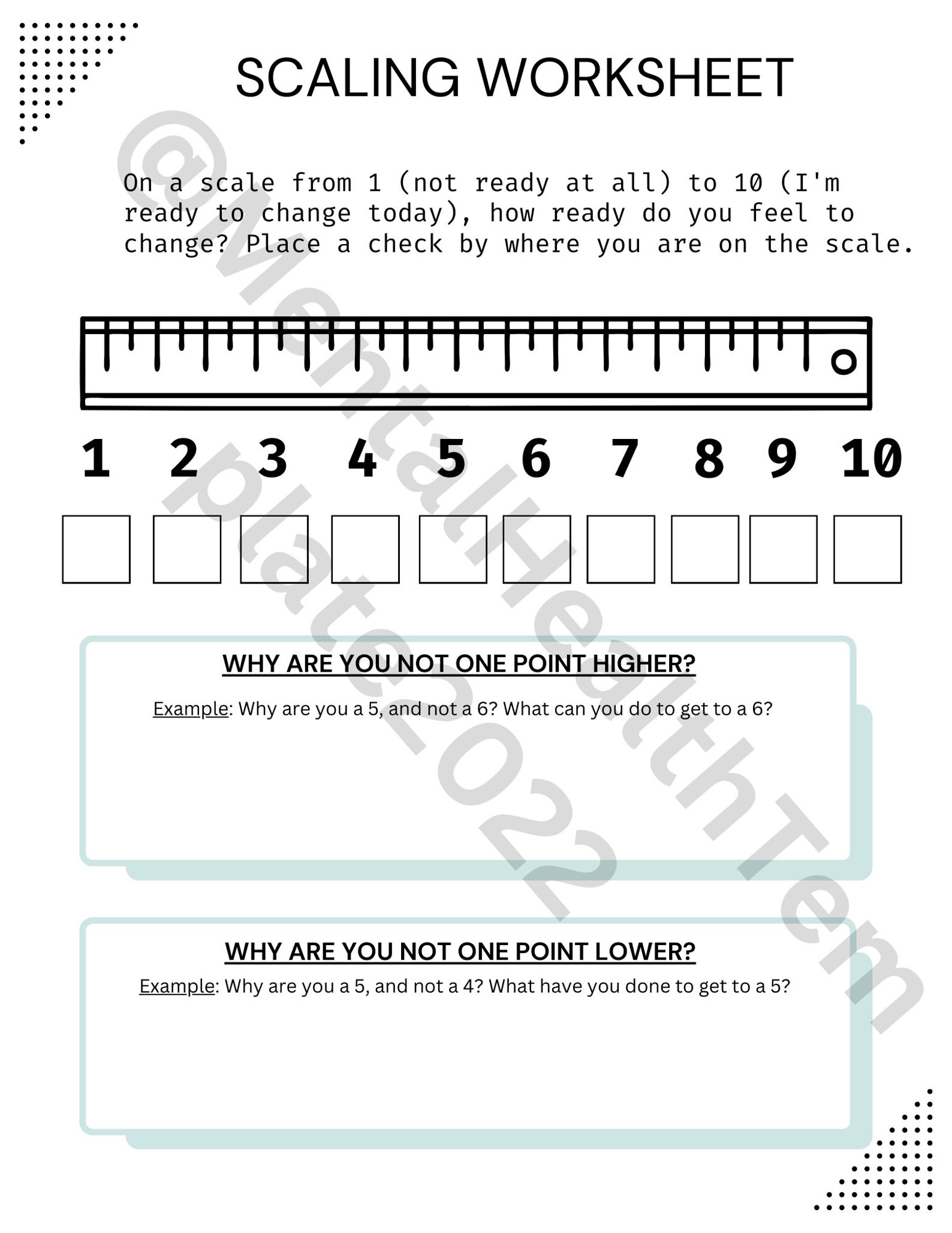 Motivational Interviewing Worksheet Bundle | Adult + Teen MI Therapy ...