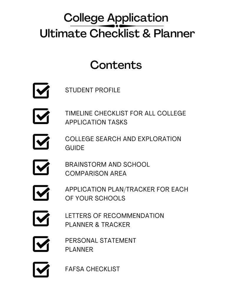 Ultimate College Application Planner and Checklist | Printable ...